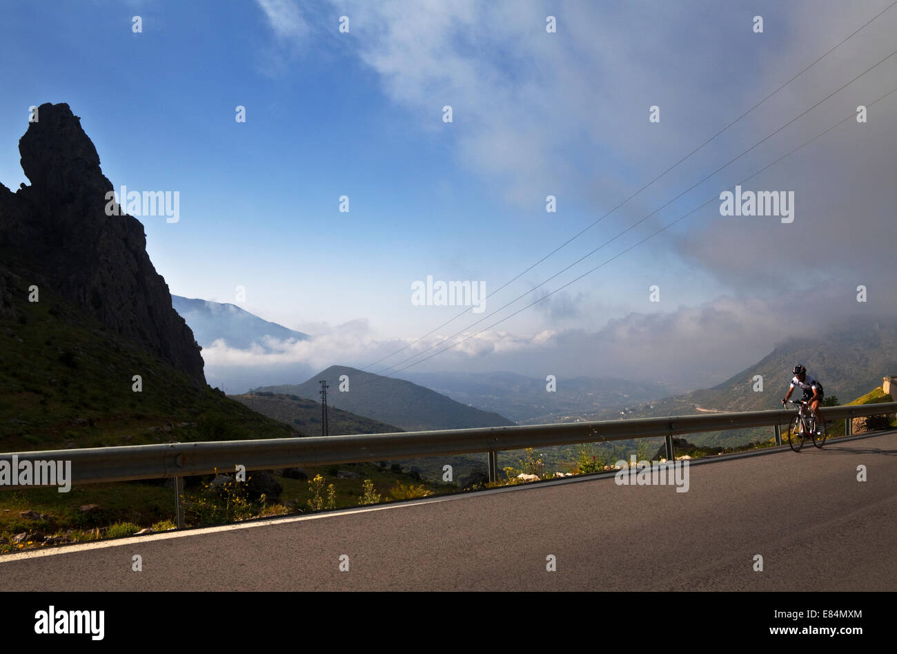 El Boquete de Zafarraya, a mountain pass over the Sierra de Tejeda, on ...