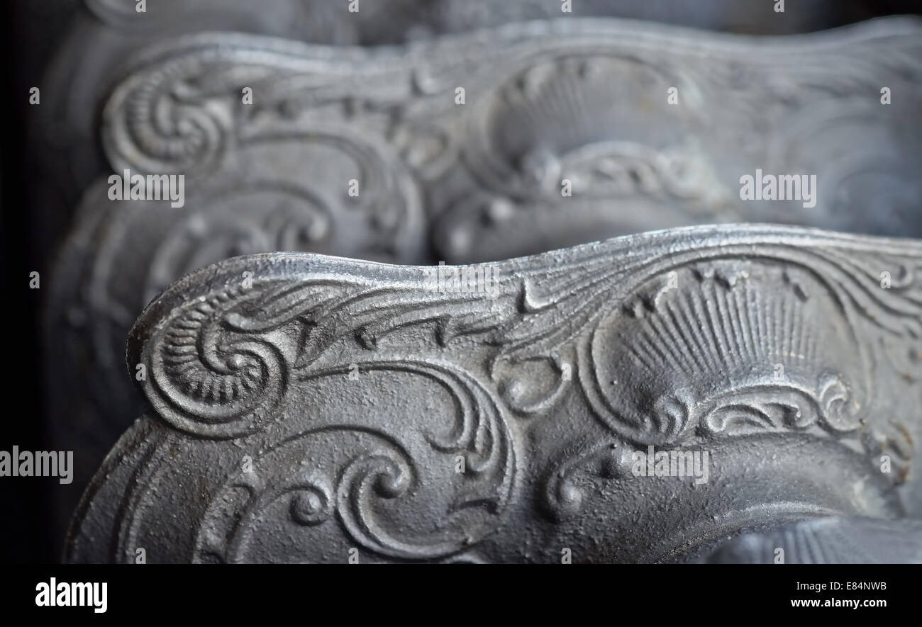 Fragment of antique heating radiator Stock Photo - Alamy