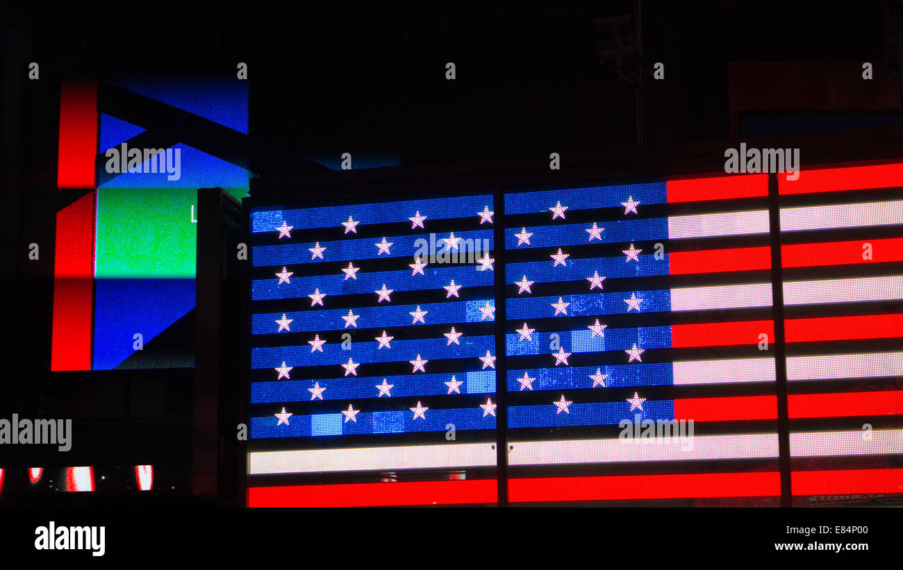 United States flag lighted up Stock Photo - Alamy