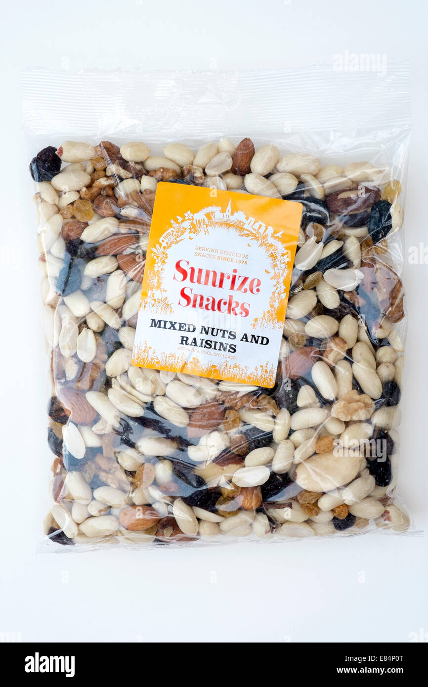 Simple clear cellophane food packaging and label containing mixed ...