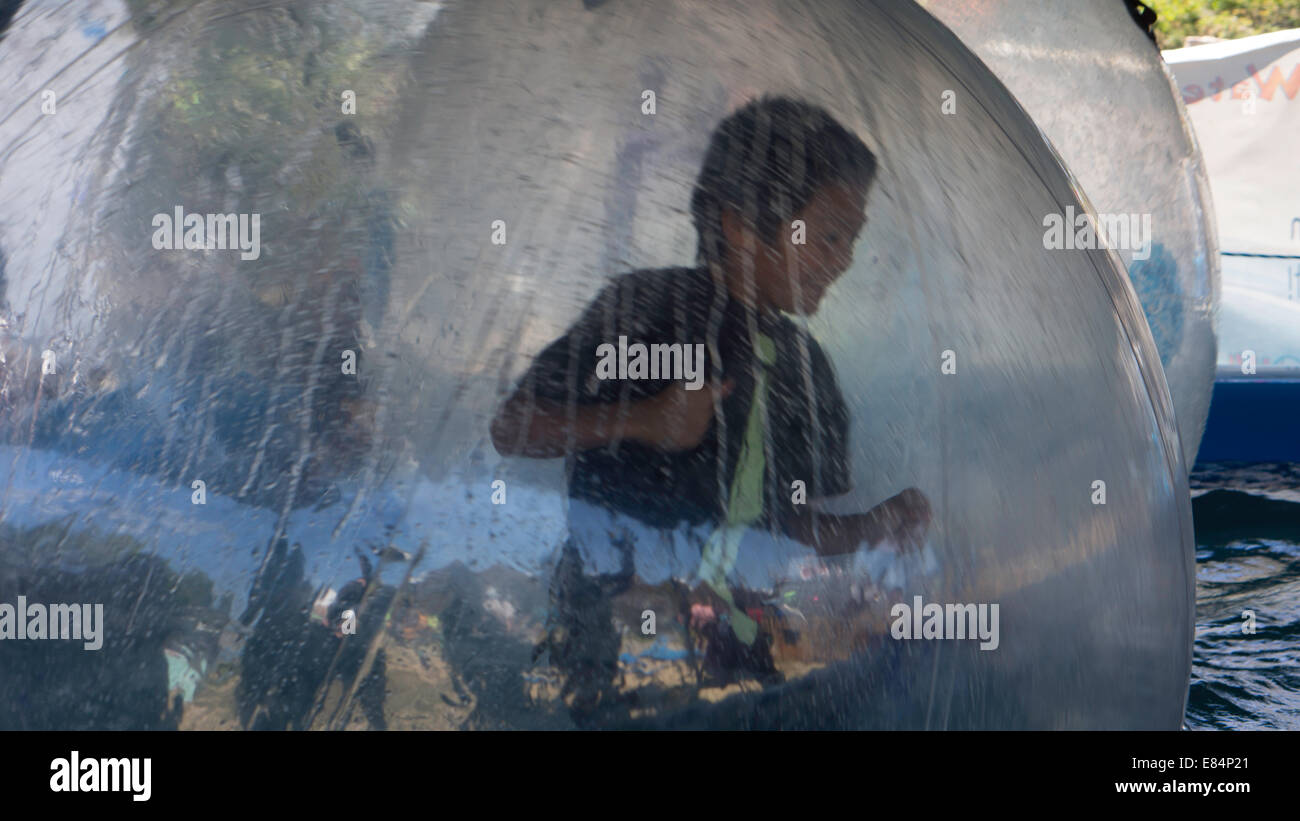 Boy in bubble Stock Photo - Alamy