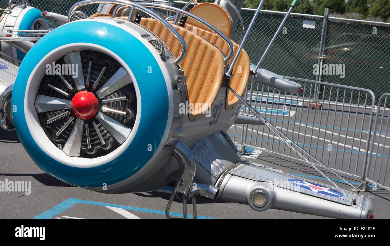 Amusement park airplane ride Stock Photo - Alamy