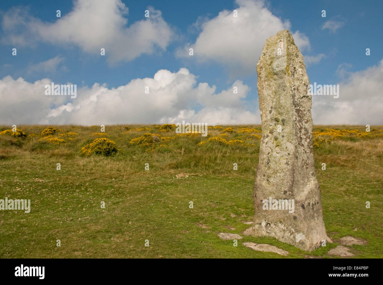 Long Stone on Dartmoor, about 700 metres southwest of Kestor Rock Stock ...