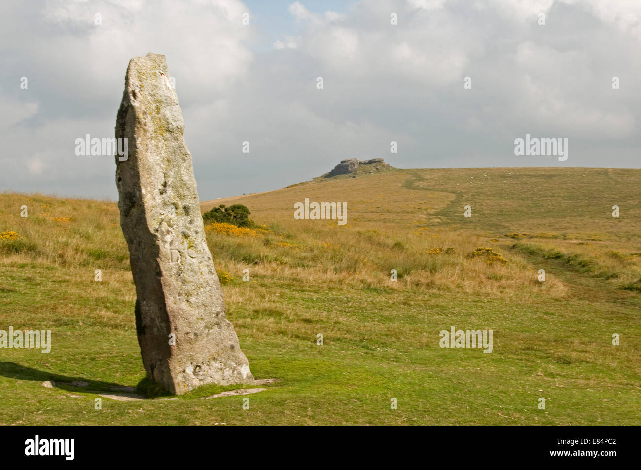 Long Stone on Dartmoor, about 700 metres southwest of Kestor Rock on ...