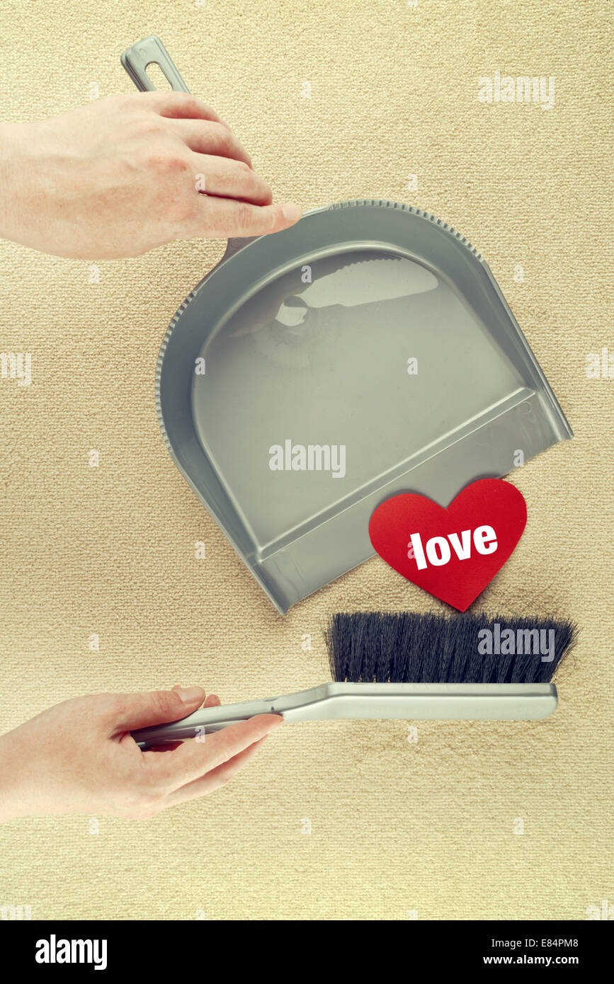 Woman sweeping floor hi-res stock photography and images - Alamy
