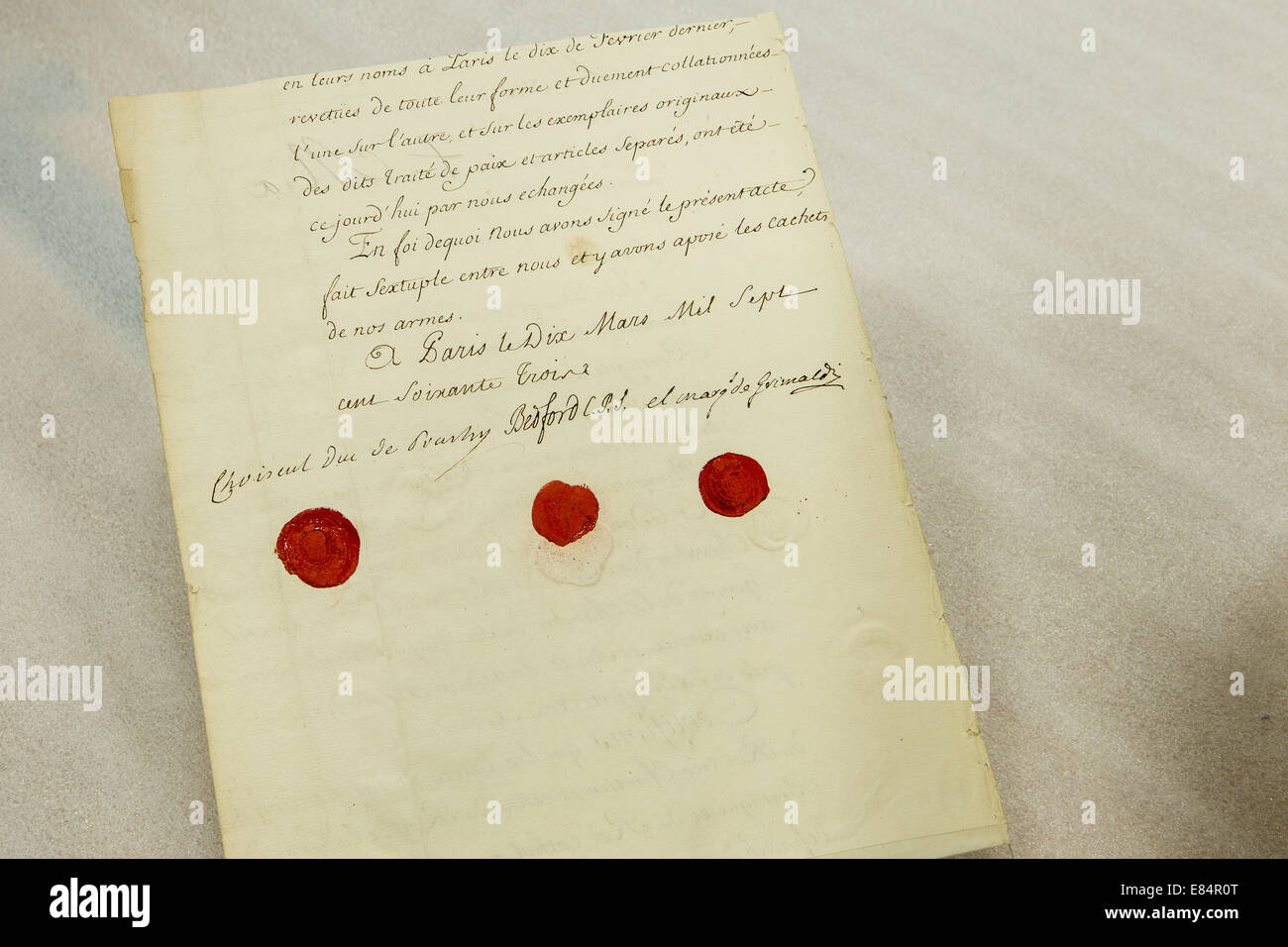 Signature and seals of John Russell, 4th Duke of Bedford (Great Britain ...