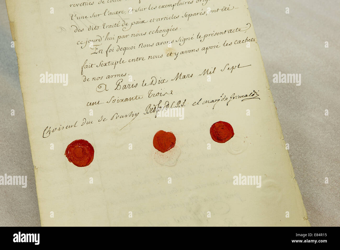 Signature and seals of John Russell, 4th Duke of Bedford (Great Britain ...