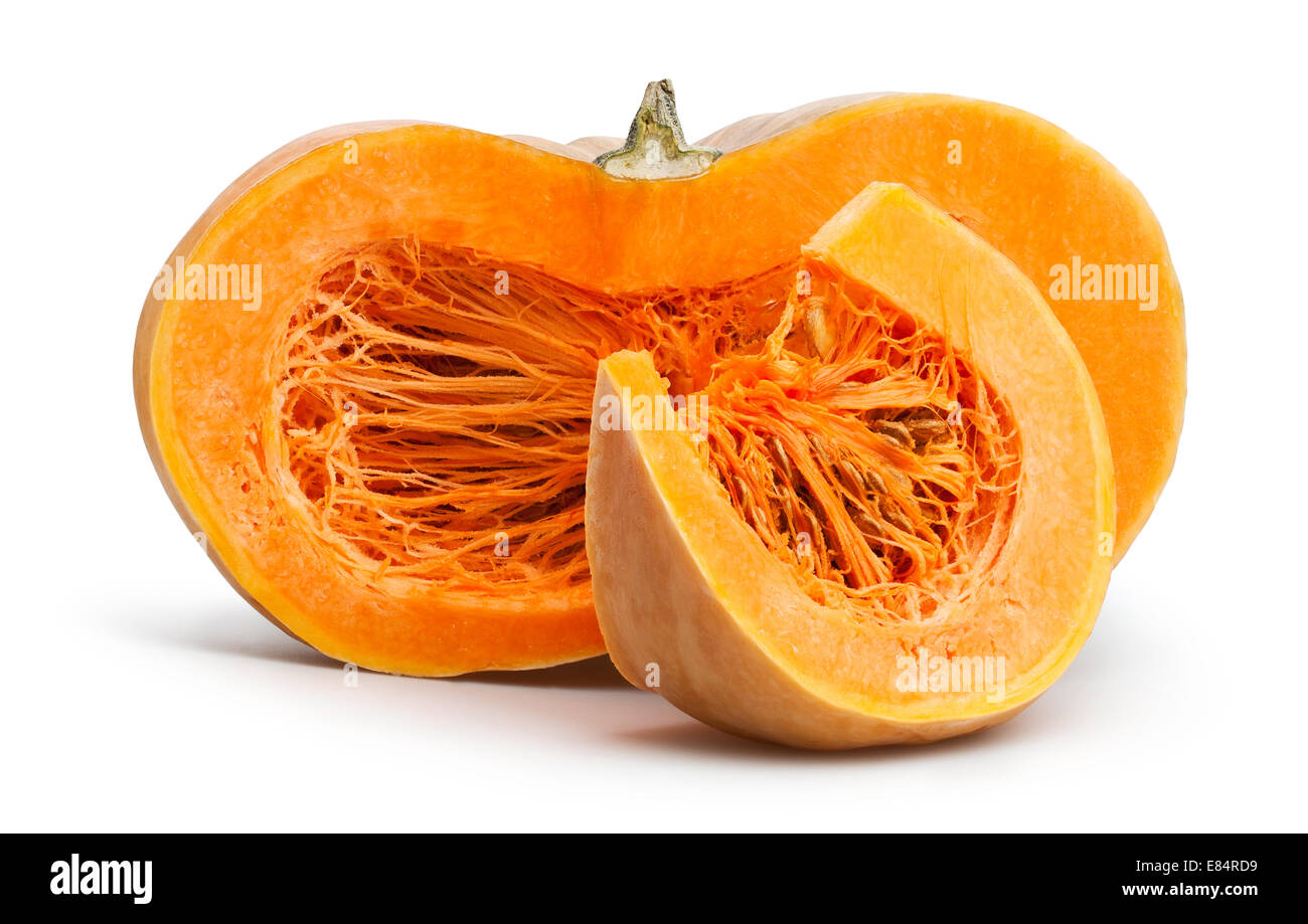 Fresh ripe half cut pumpkin Cut Out Stock Images & Pictures - Alamy