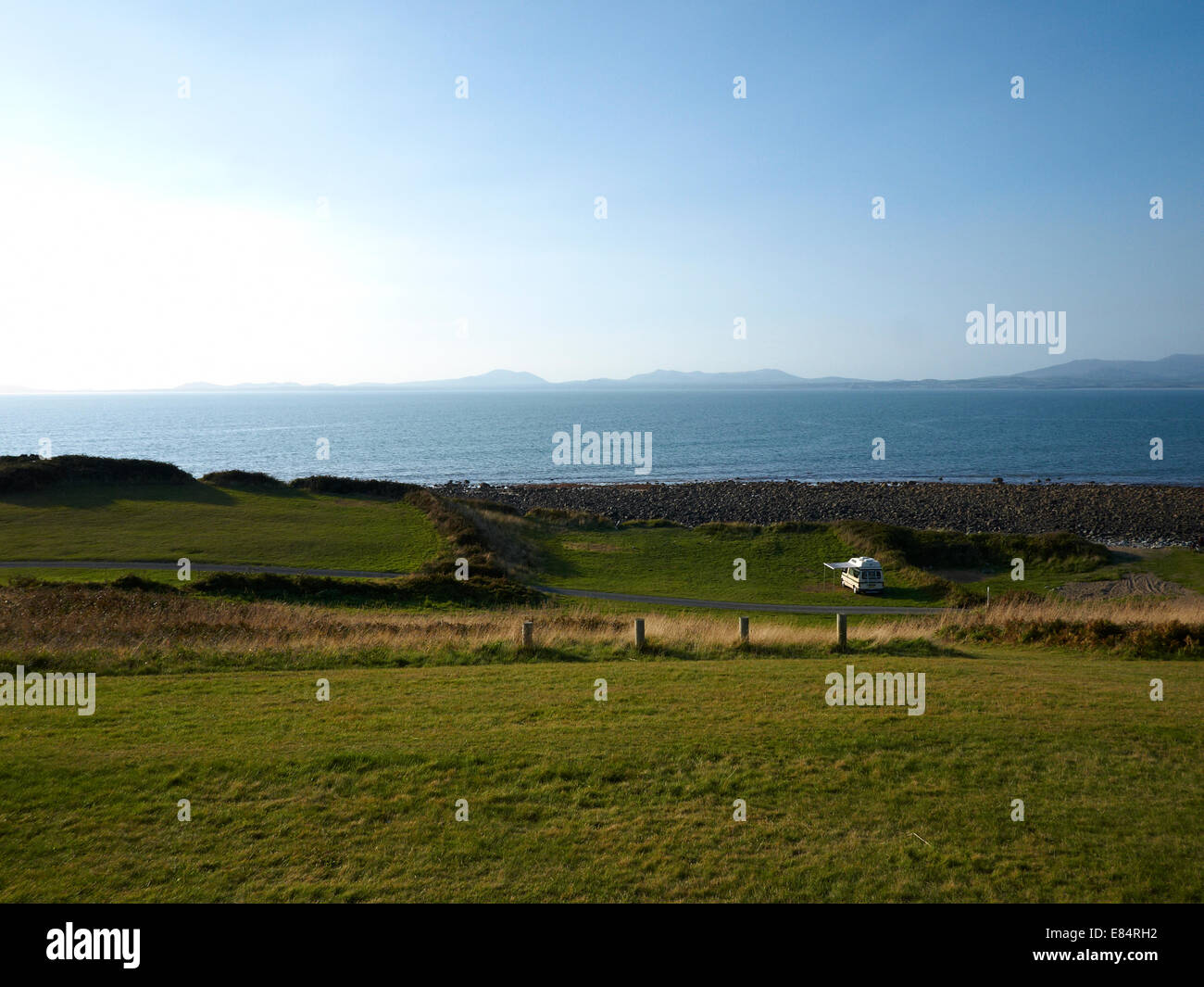 Camper van on Shell Island campsite North Wales UK Stock Photo - Alamy