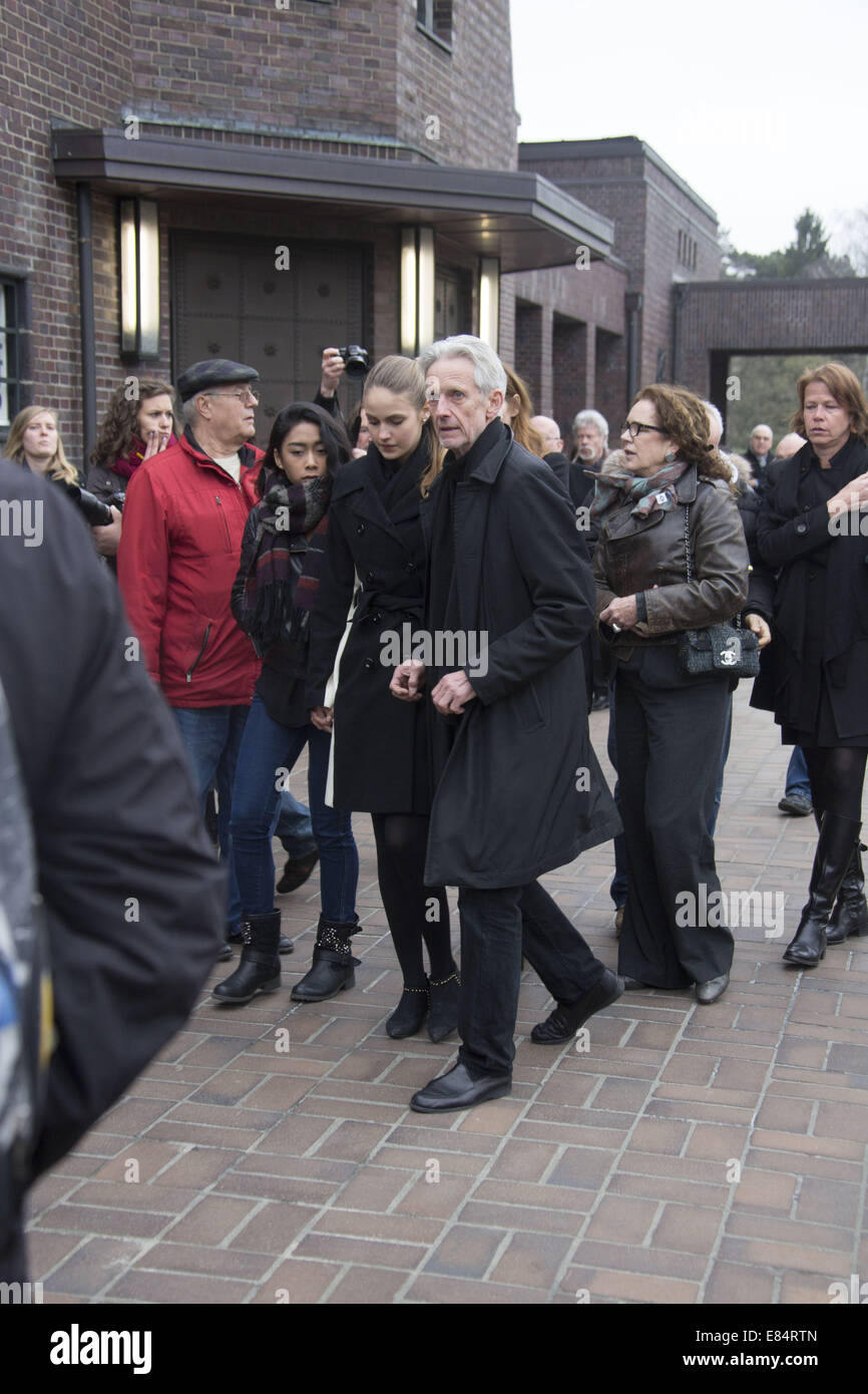 Funeral for German actress Mareike Carriere at Friedhof Ohlsdorf ...