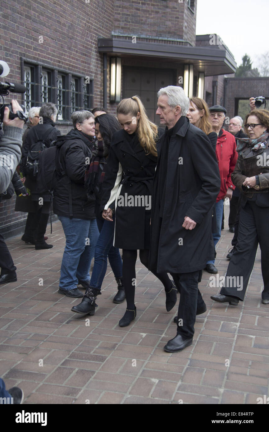 Funeral for German actress Mareike Carriere at Friedhof Ohlsdorf ...