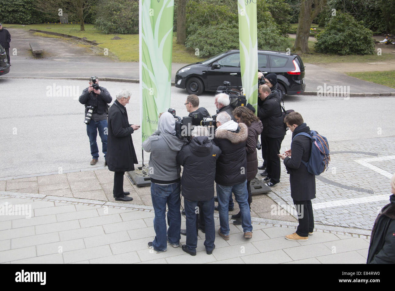 Funeral for German actress Mareike Carriere at Friedhof Ohlsdorf ...
