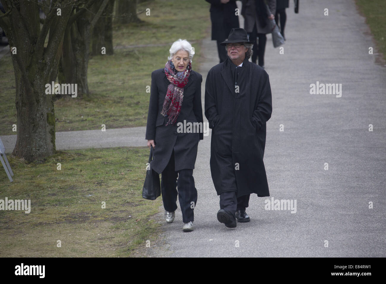Funeral for German actress Mareike Carriere at Friedhof Ohlsdorf ...
