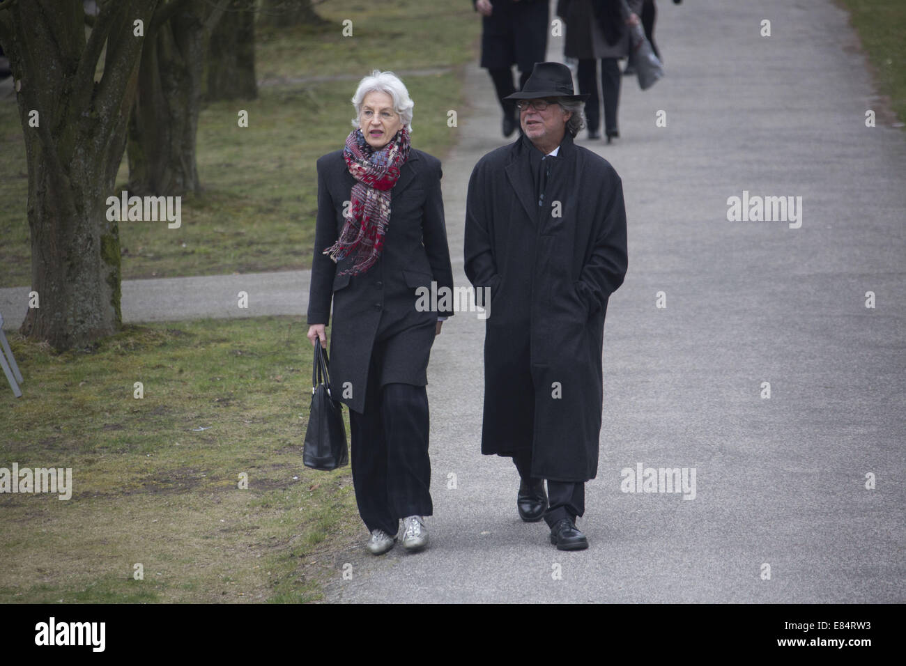 Funeral for German actress Mareike Carriere at Friedhof Ohlsdorf ...