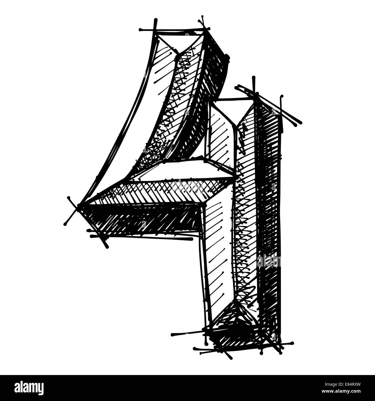 Hand writing numbers with pencil Cut Out Stock Images & Pictures - Alamy