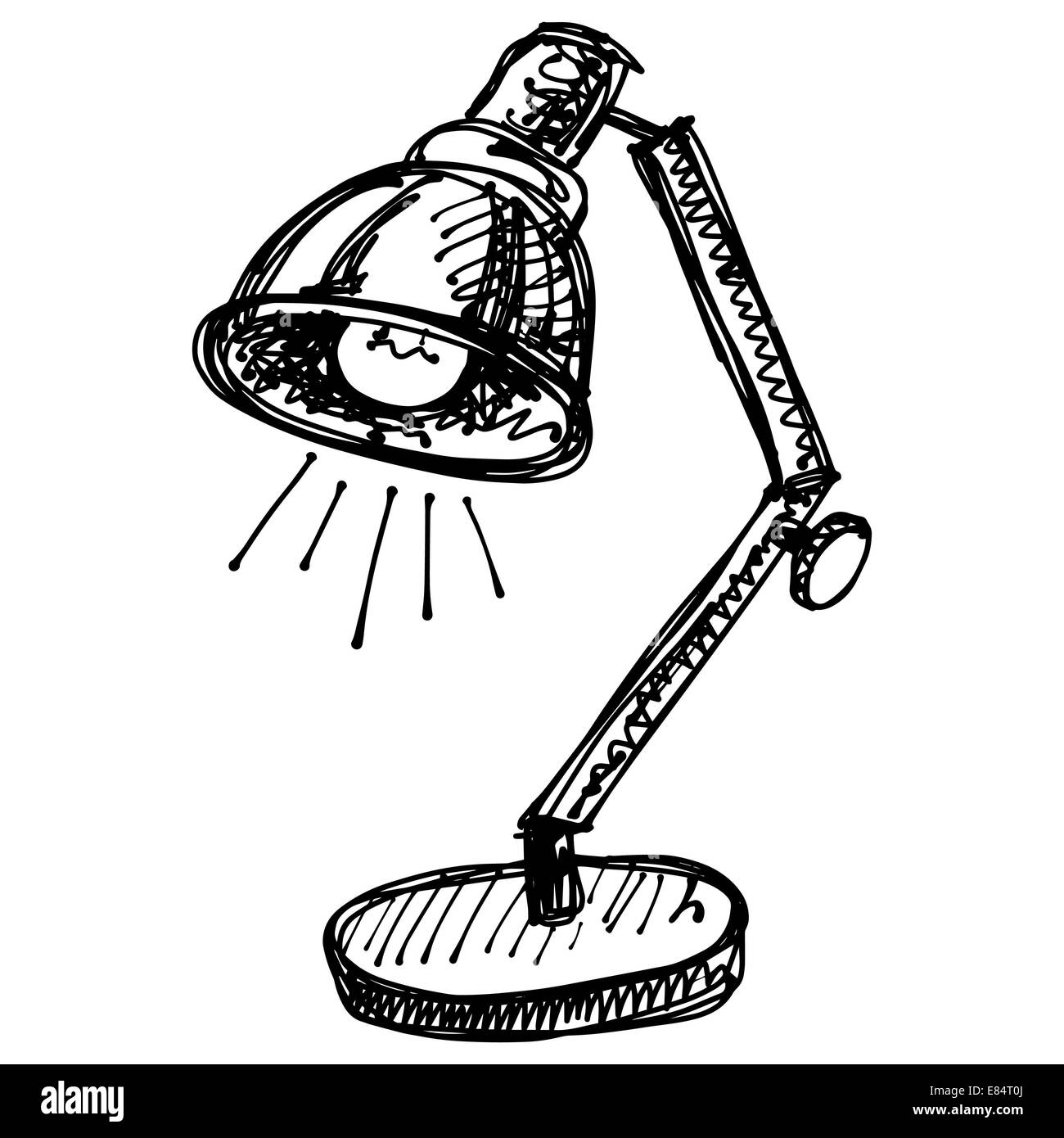 black sketch drawing of lamp Stock Photo - Alamy