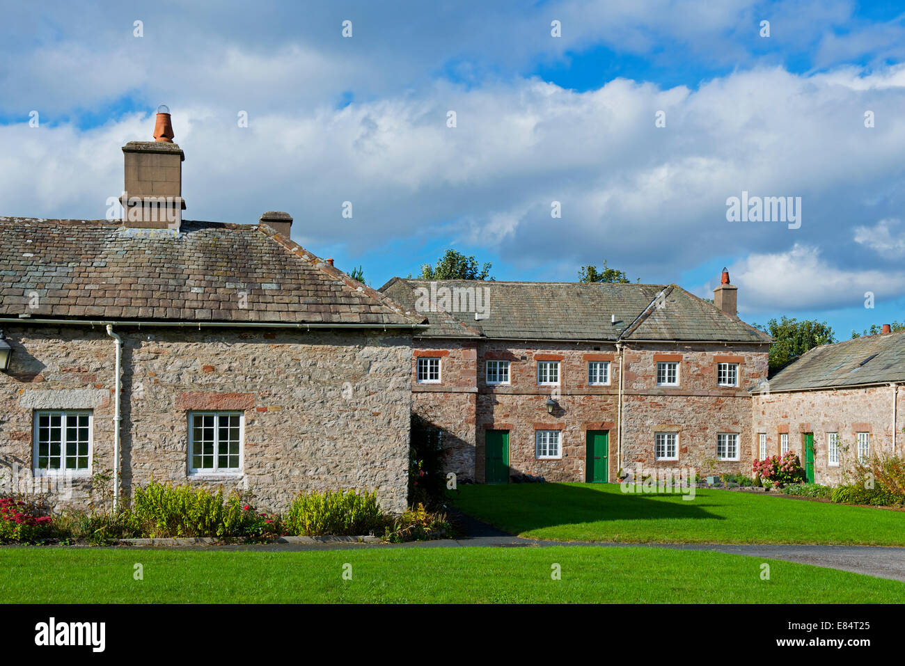 Houses in Lowther village (part of the Lowther Estate), near Penrith ...