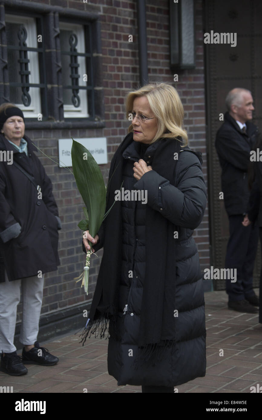 Funeral for German actress Mareike Carriere at Friedhof Ohlsdorf ...