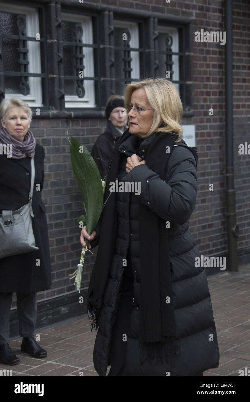 Funeral for German actress Mareike Carriere at Friedhof Ohlsdorf ...
