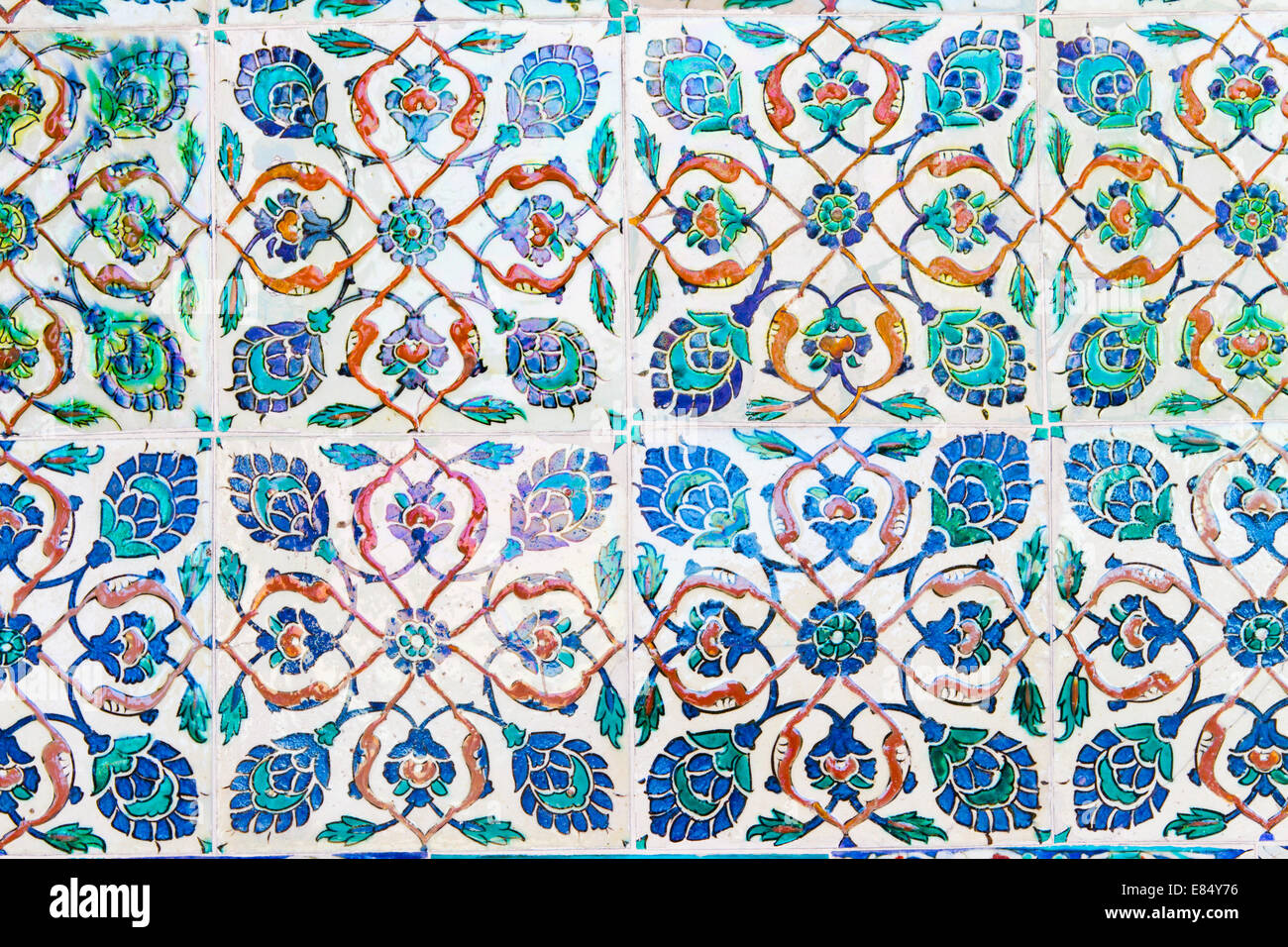 Handmade Blue Tiles Topkapi Palace Stock Photo - Alamy
