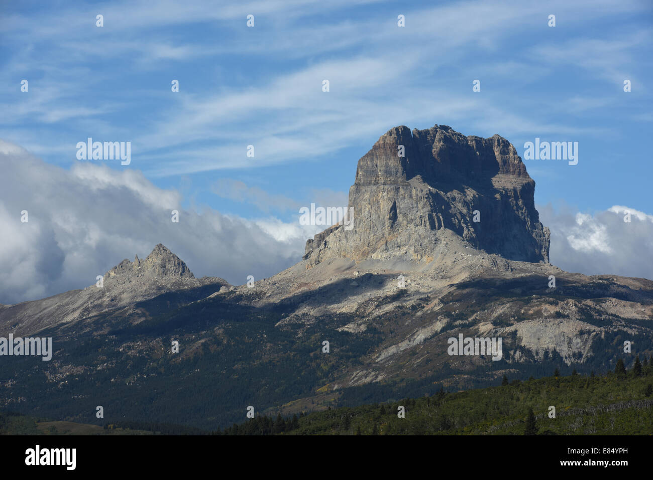 Chief Mountain on the border of Glacier National Park and the Blackfeet ...
