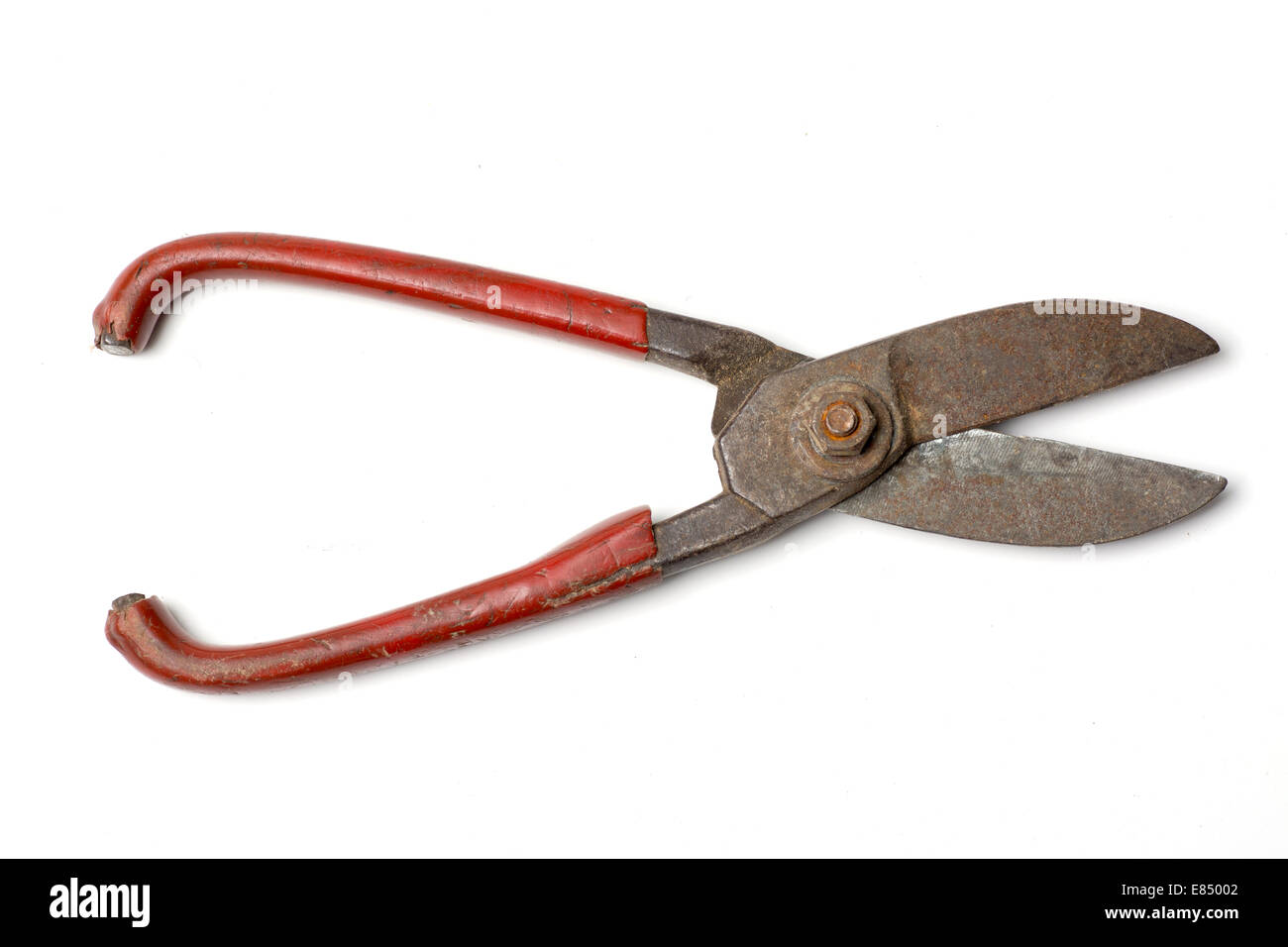 Old scissors for tin-plates Stock Photo - Alamy