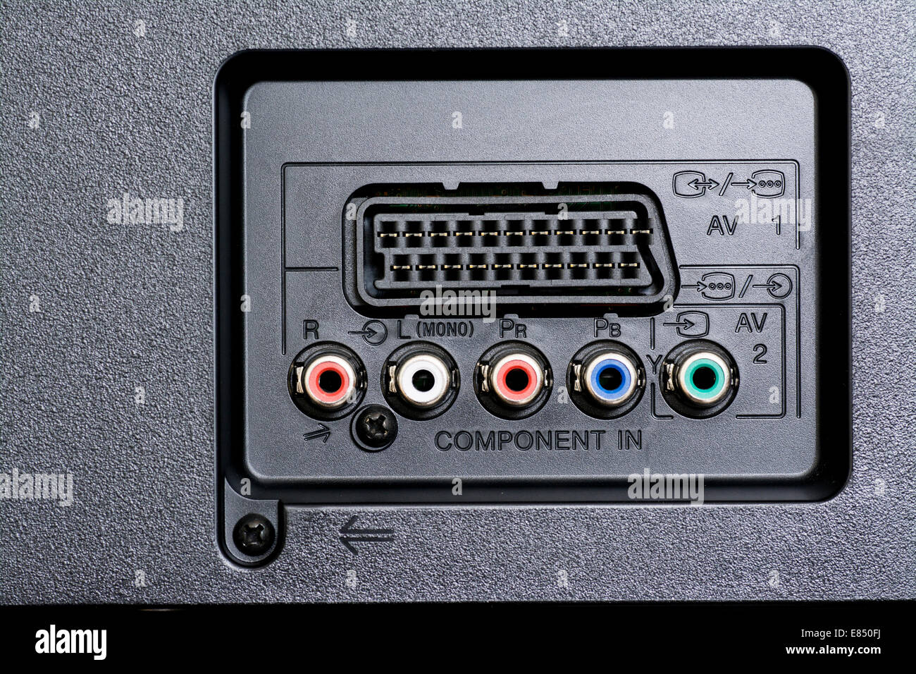 Back side of a TV panel, not plugged Stock Photo - Alamy