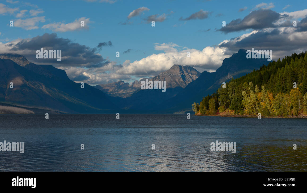 View from Apgar of Lake McDonald in Glacier National Park, Montana ...
