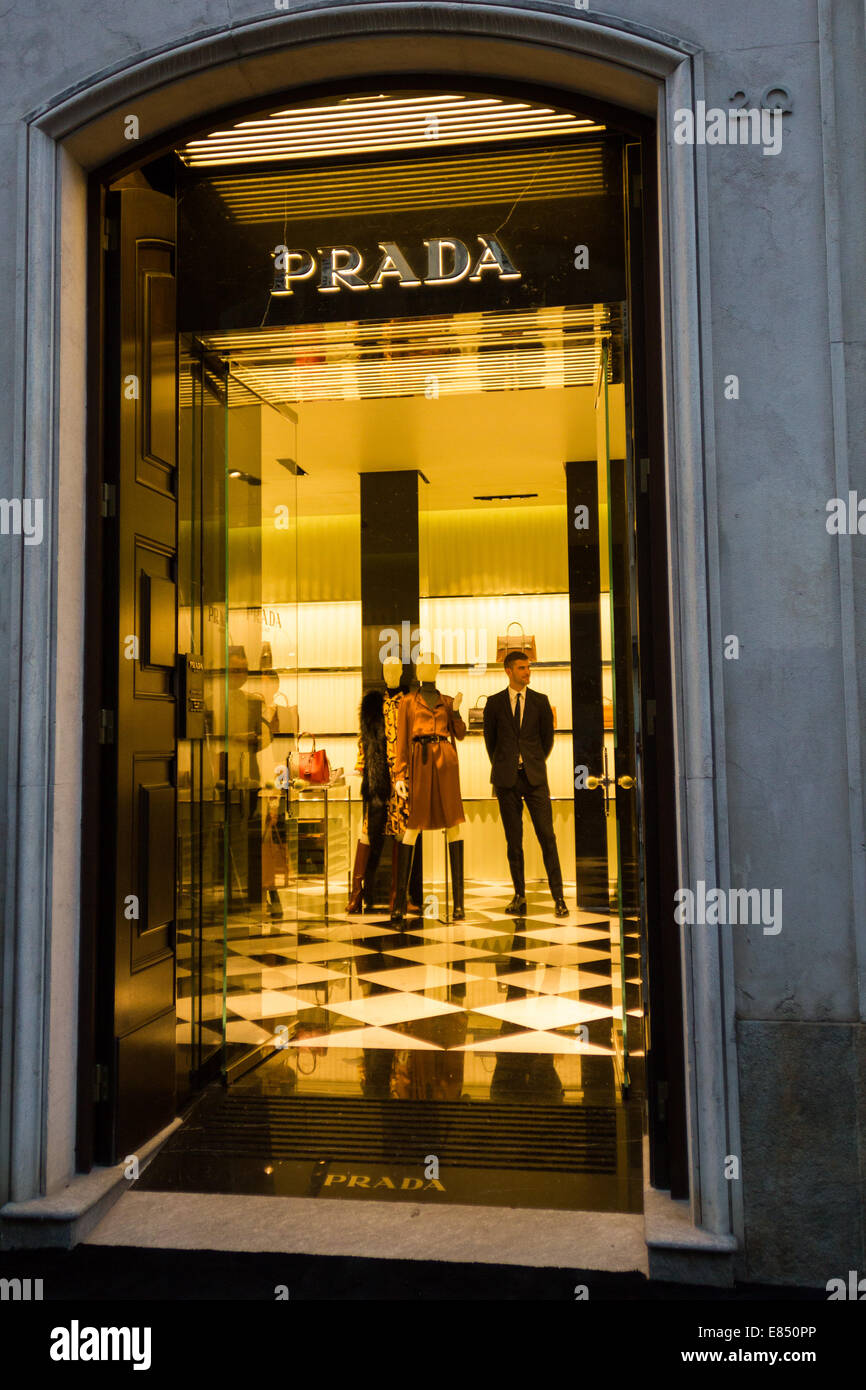 The newly inaugurated Prada store on Via Lagrange in the center of ...