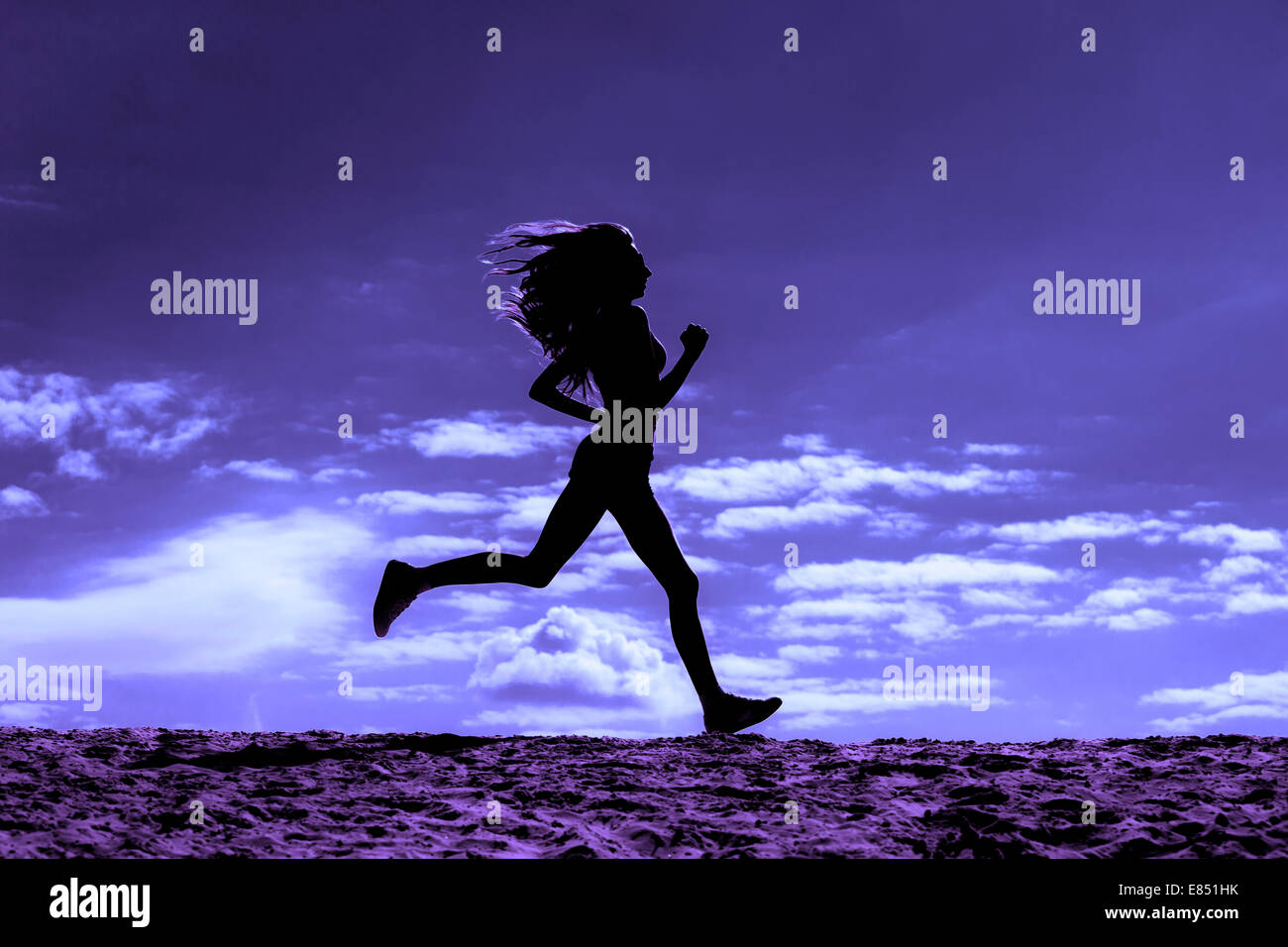 Running woman side view vector silhouette hi-res stock photography and ...