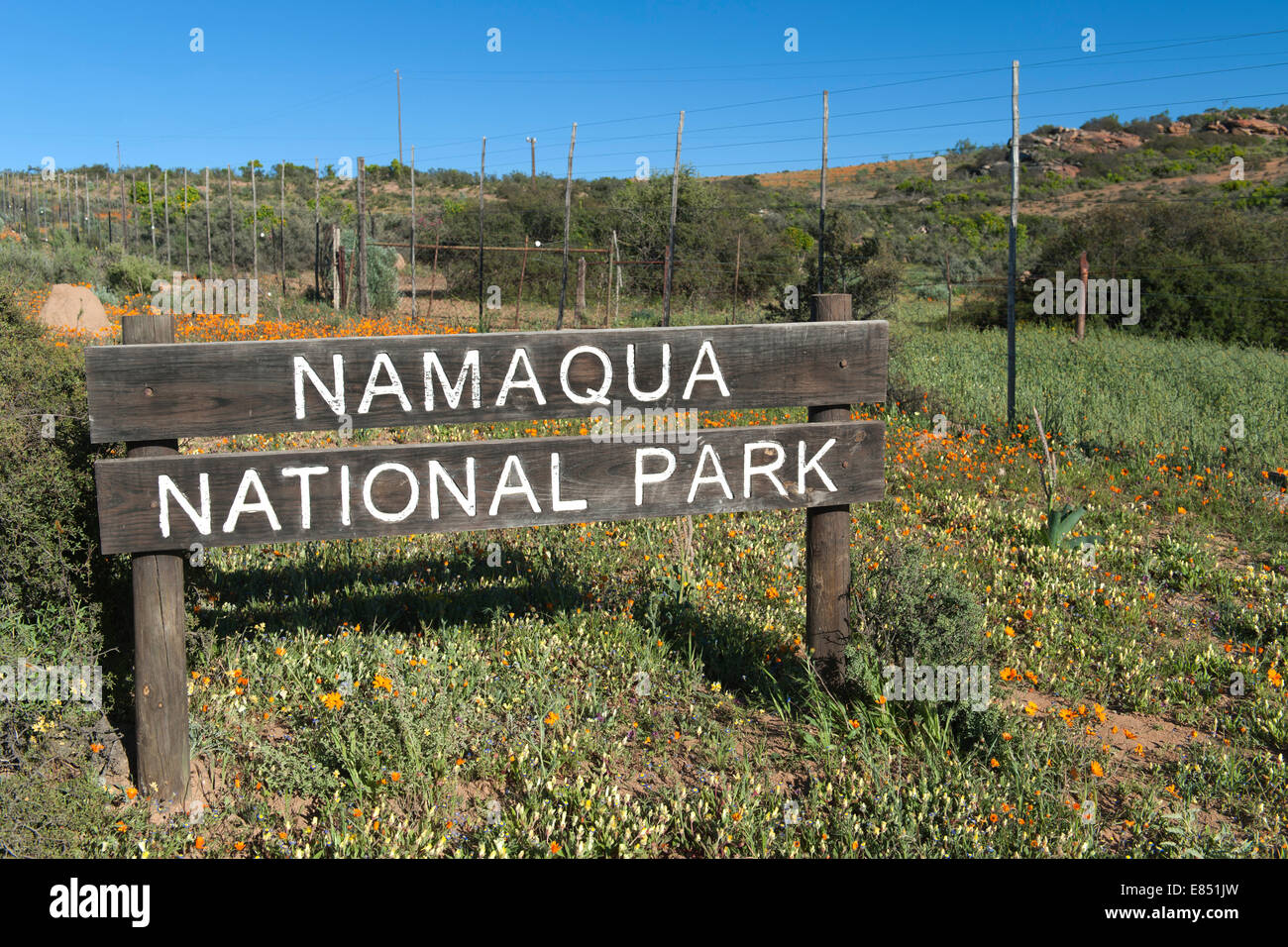 Sign for the Namaqua National Park in South Africa Stock Photo - Alamy