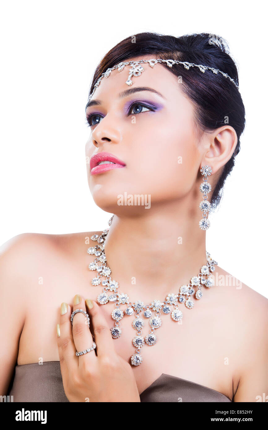 indian Glamor Ladies Designing Jewellery Stock Photo - Alamy