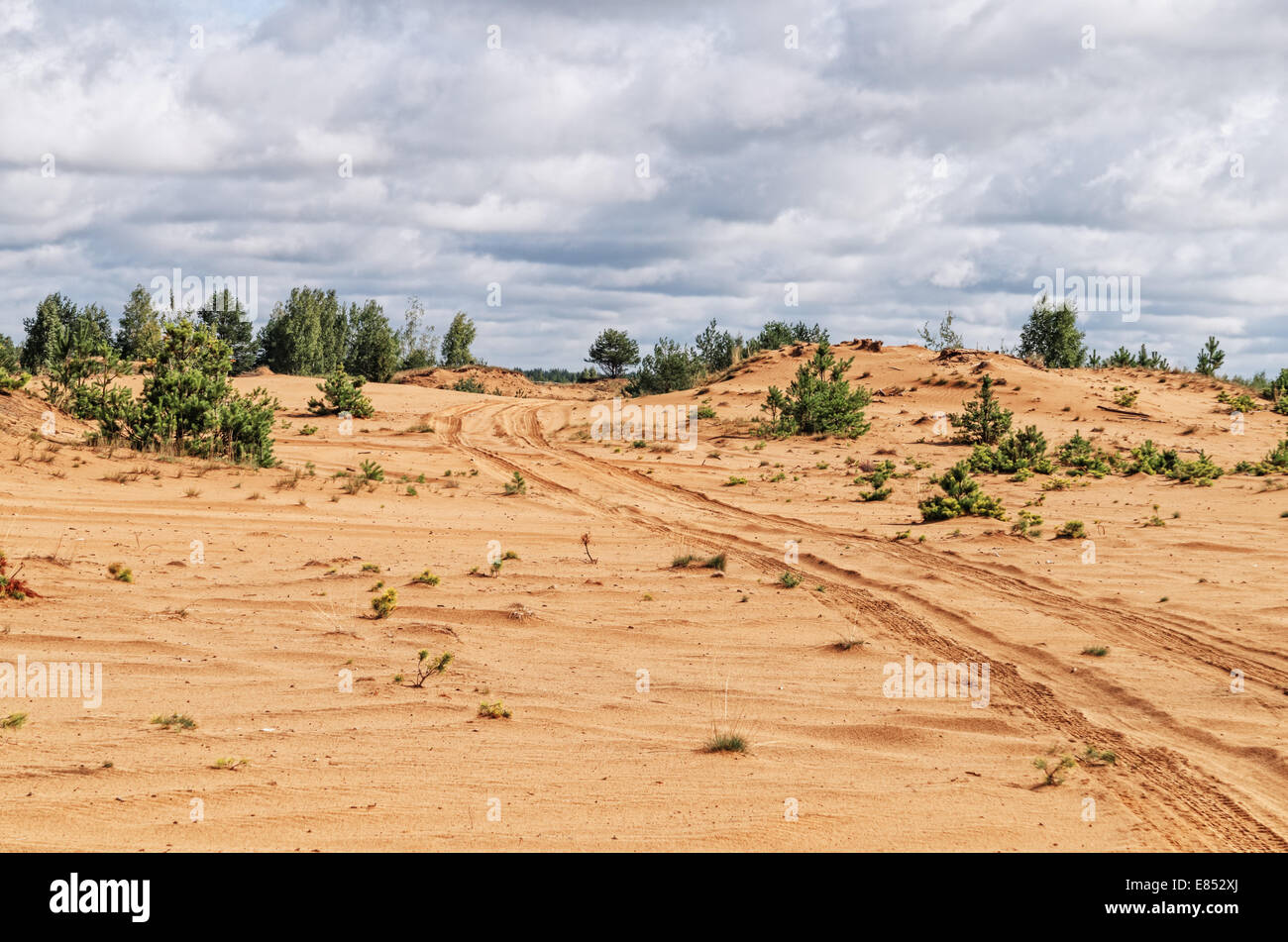 Sandy route of races on the former military ground Stock Photo - Alamy