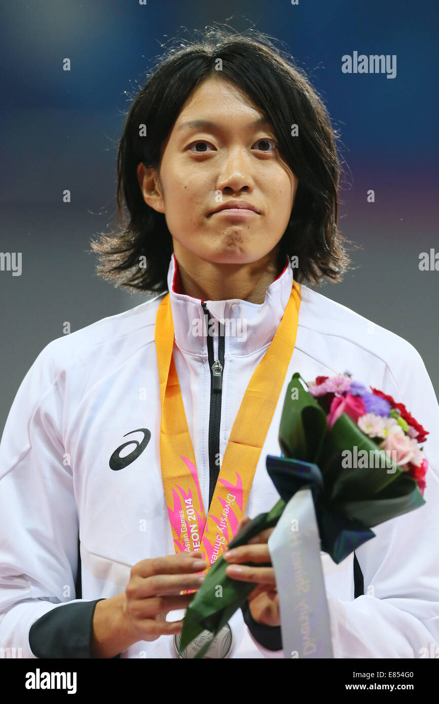 Incheon, South Korea. 30th Sep, 2014. Tomomi Abiko (JPN) Athletics : Women's Pole Vault victory ...