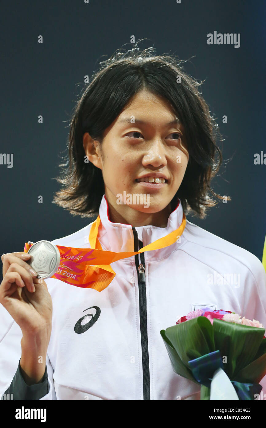 Incheon, South Korea. 30th Sep, 2014. Tomomi Abiko (JPN) Athletics : Women's Pole Vault victory ...
