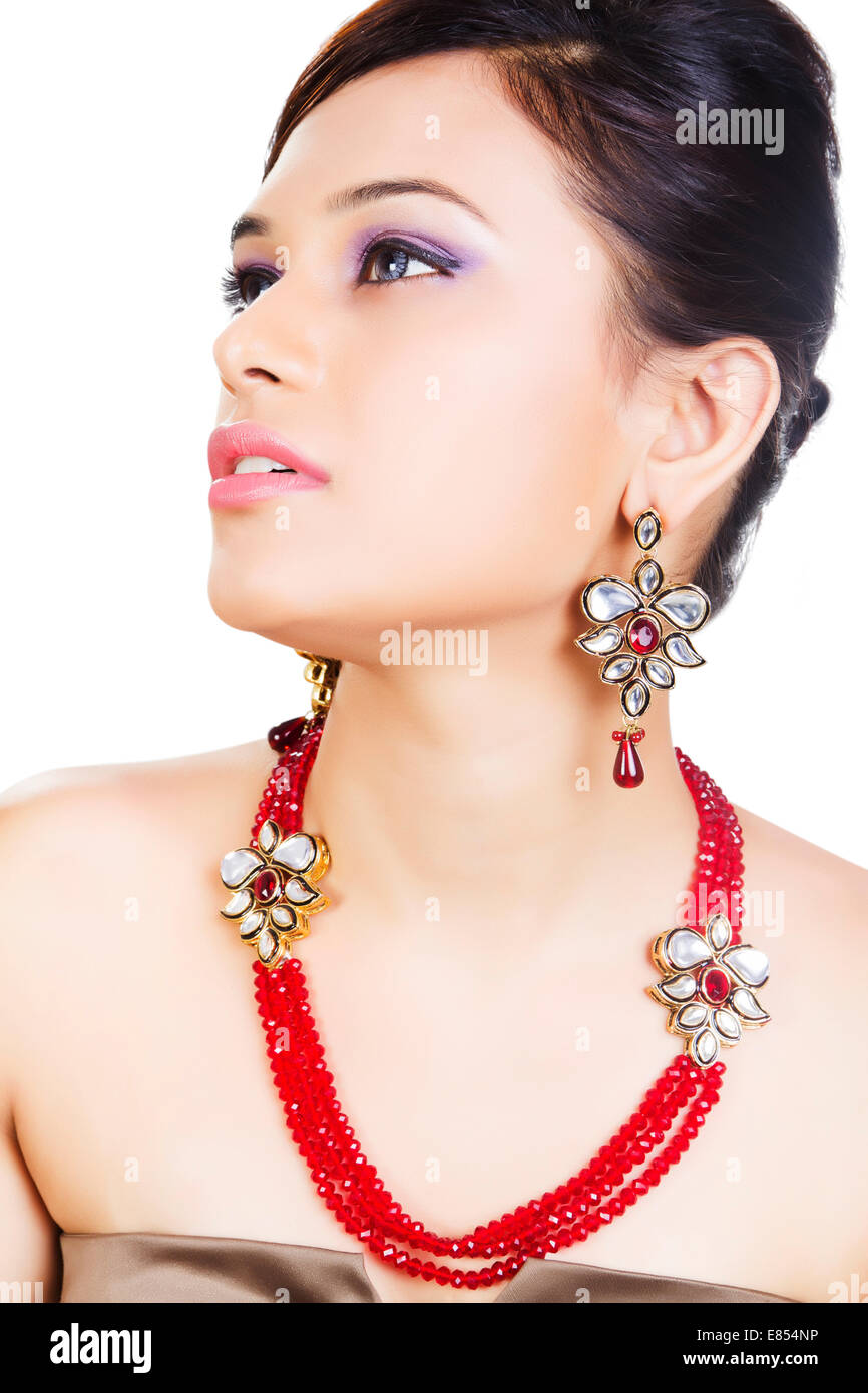 indian Glamor Ladies Designing Jewellery Stock Photo - Alamy