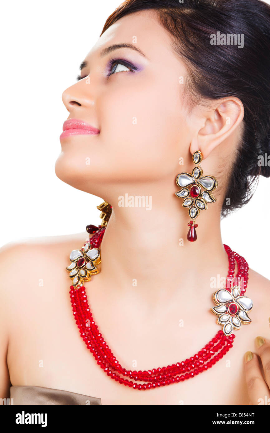indian Glamor Ladies Designing Jewellery Stock Photo - Alamy