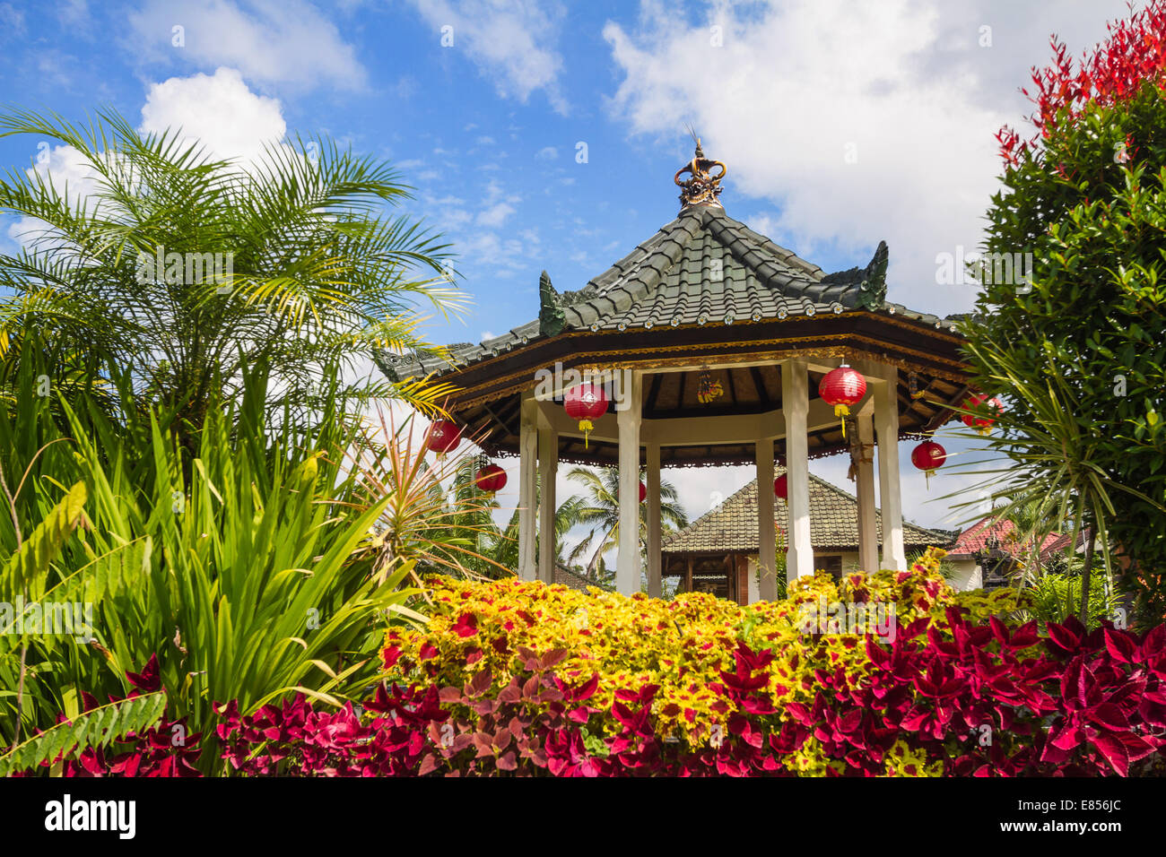 Gazebo in a garden.Bali Stock Photo - Alamy