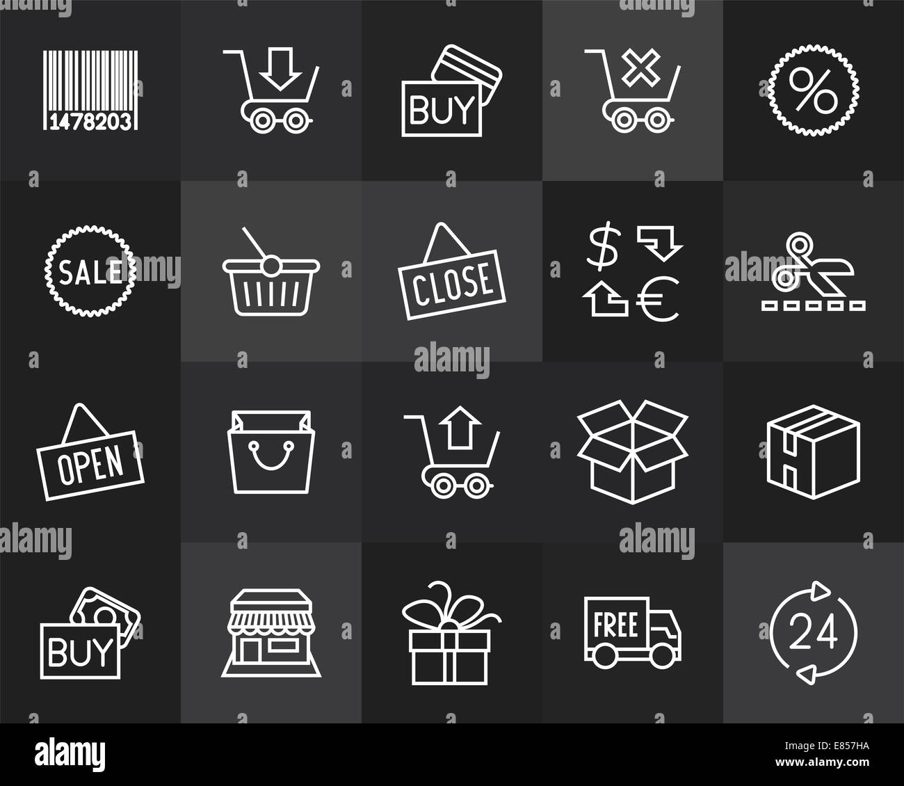 Outline icons thin flat design, modern line stroke style Stock Photo ...