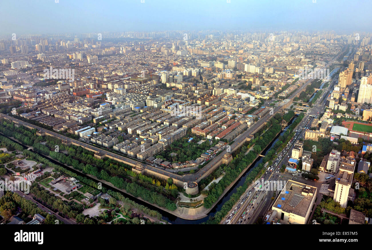 Xi'an. 30th Sep, 2014. Photo taken on Sept. 30, 2014 shows an aerial ...