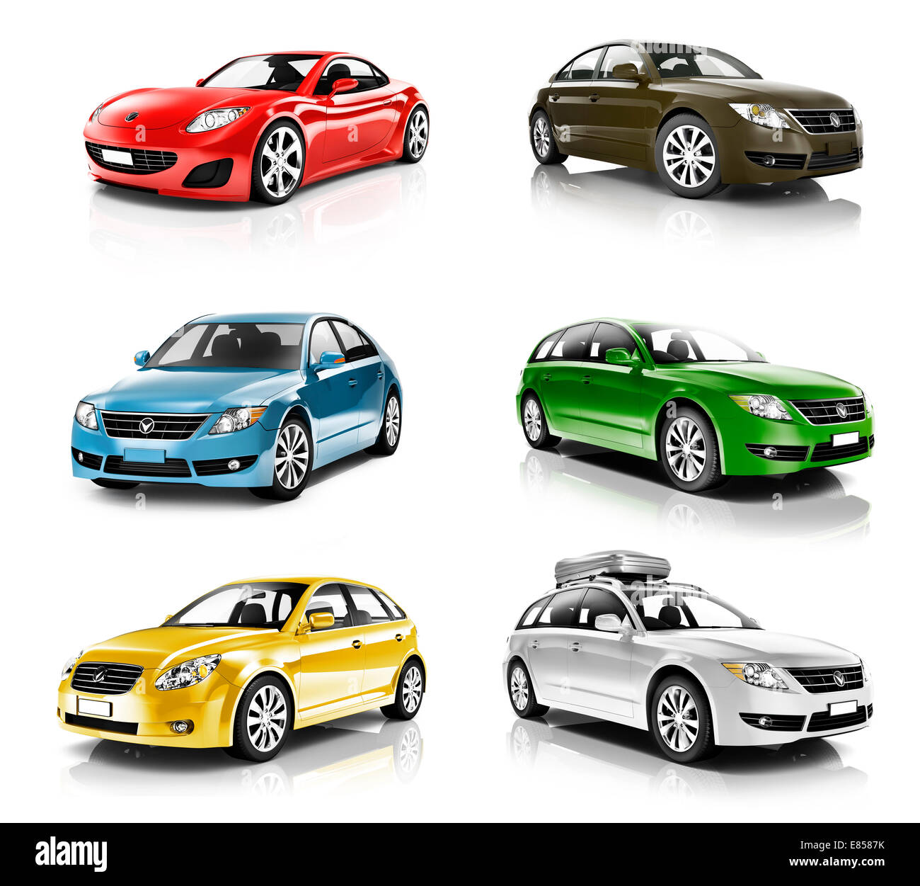 Collection of 3D Cars Isolated Stock Photo - Alamy