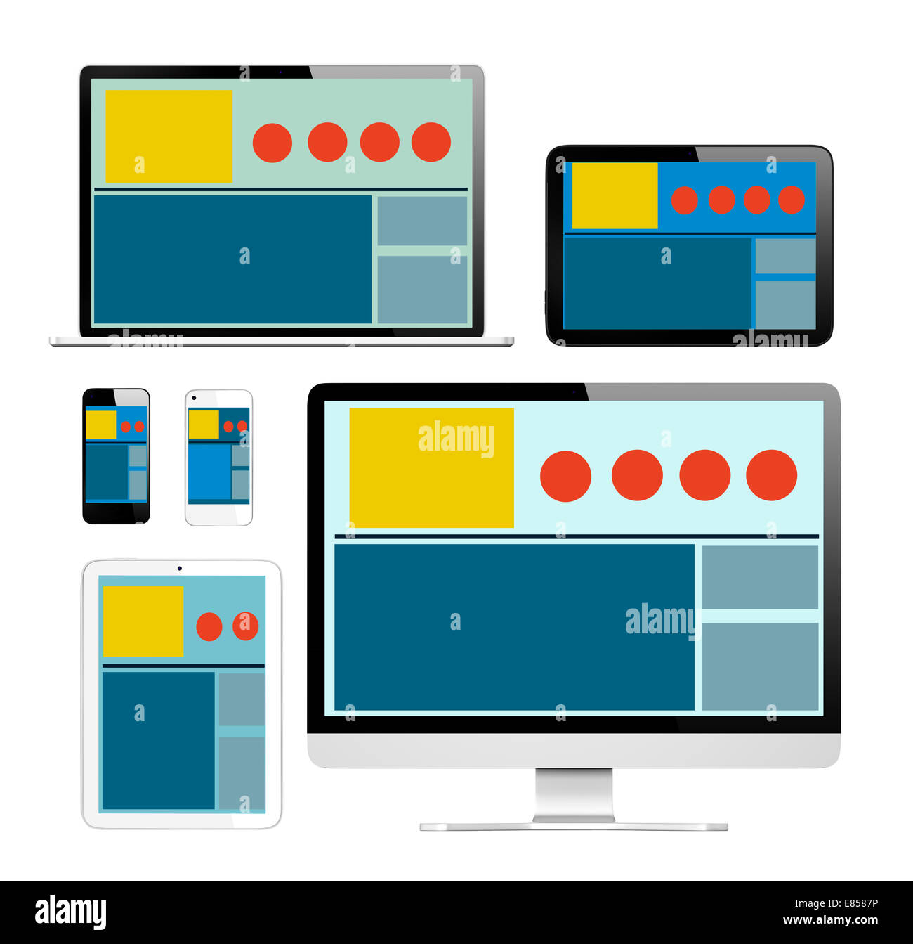 3D Collection of Digital Devices Stock Photo - Alamy