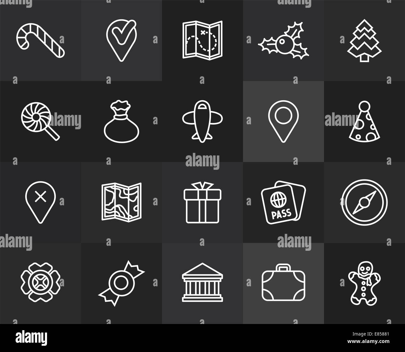 Outline icons thin flat design, modern line stroke style Stock Photo ...