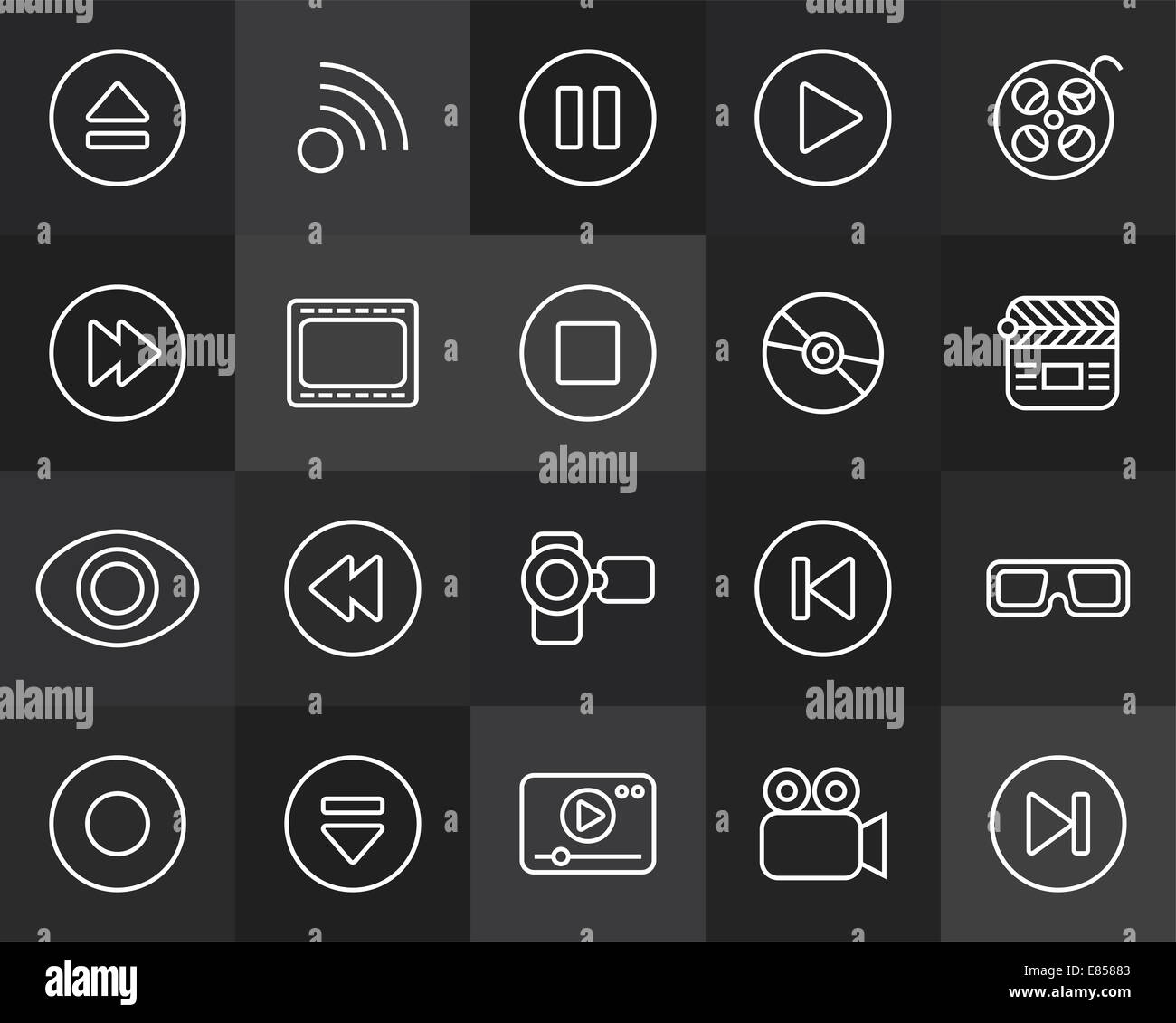 Outline icons thin flat design, modern line stroke style Stock Photo ...