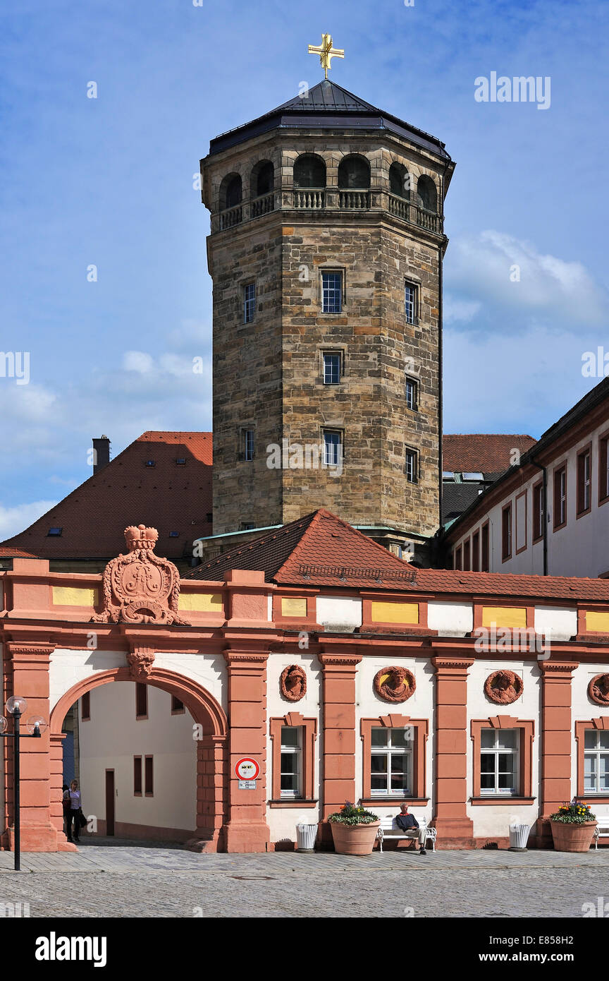 Historic bell tower, also known as Schlossturm tower, built in 1656 ...