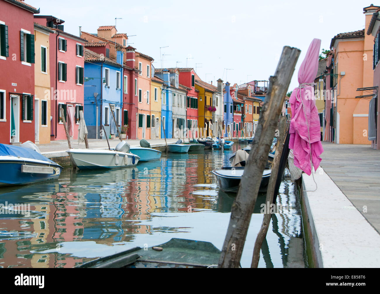 The colors of the walls of Burano, Venice, Italy Stock Photo - Alamy