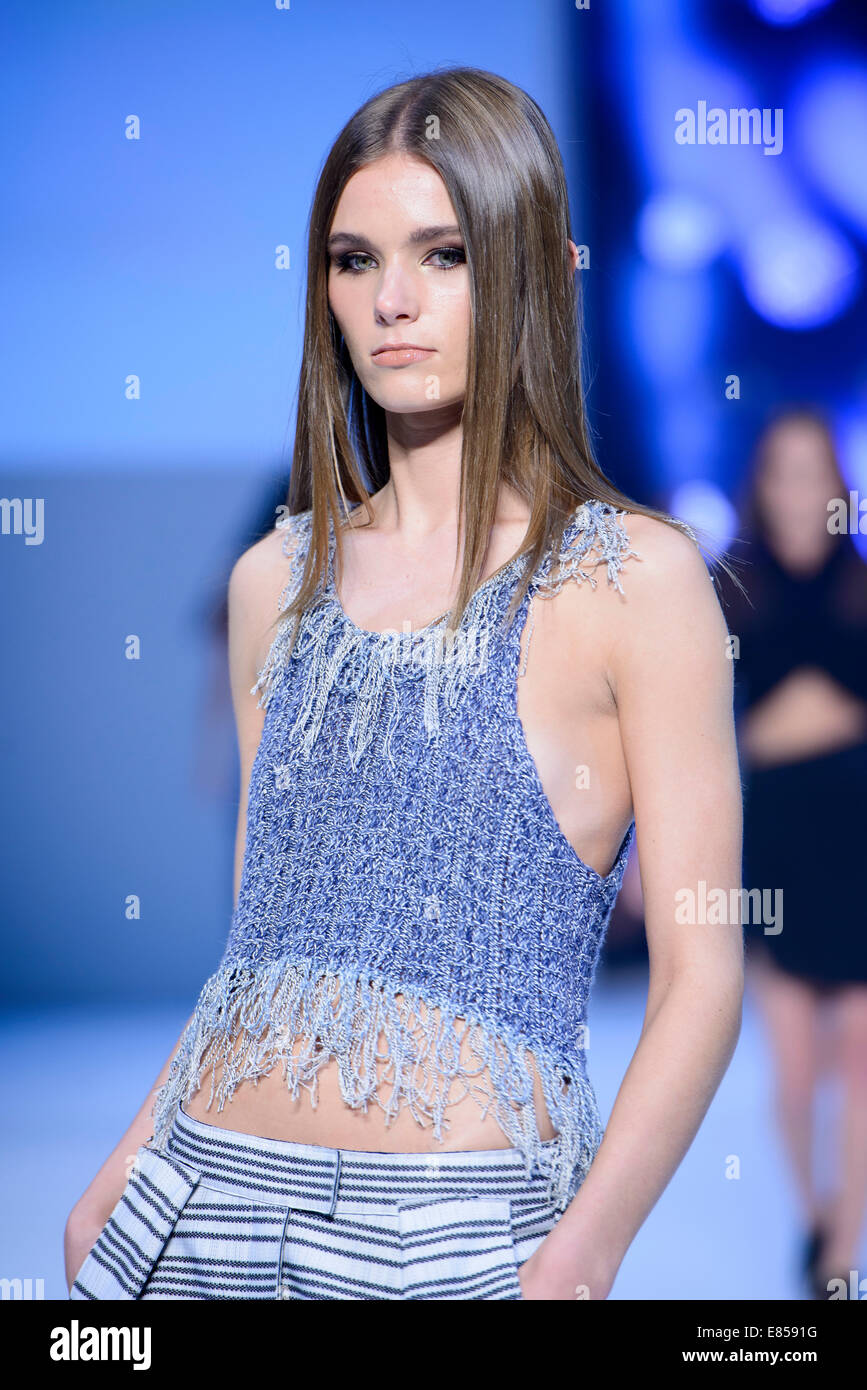 SYDNEY, AUSTRALIA - SEPTEMBER 27: A model showcases designs for Bec and ...