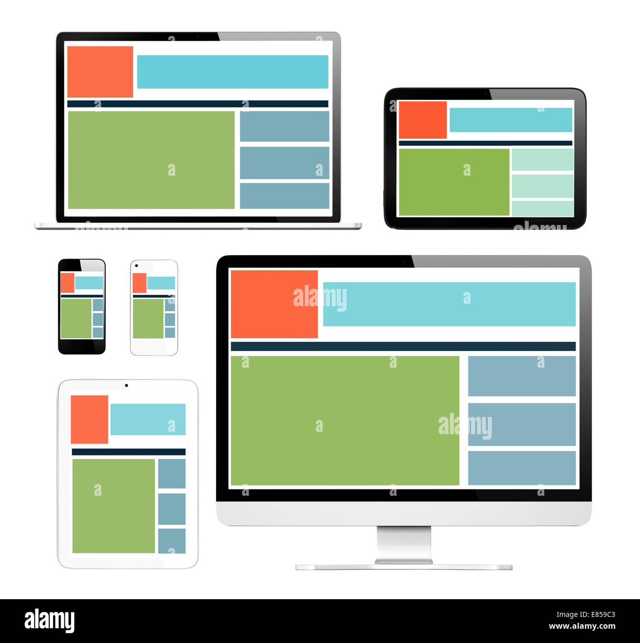 3D Collection of Digital Devices Stock Photo - Alamy