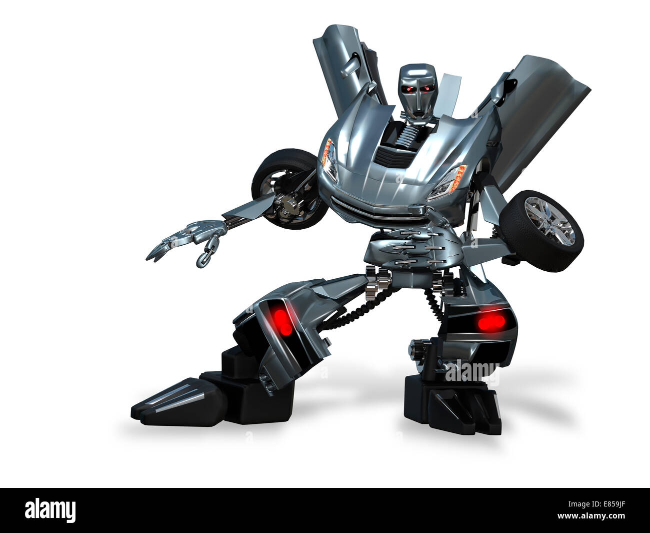 illustration abstract metal robot transformer Stock Photo - Alamy