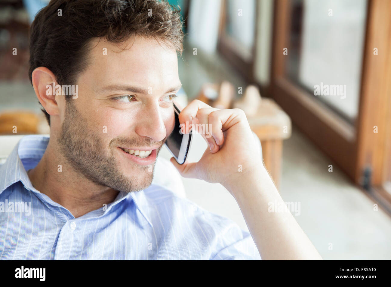 Man talking on cell phone Stock Photo - Alamy